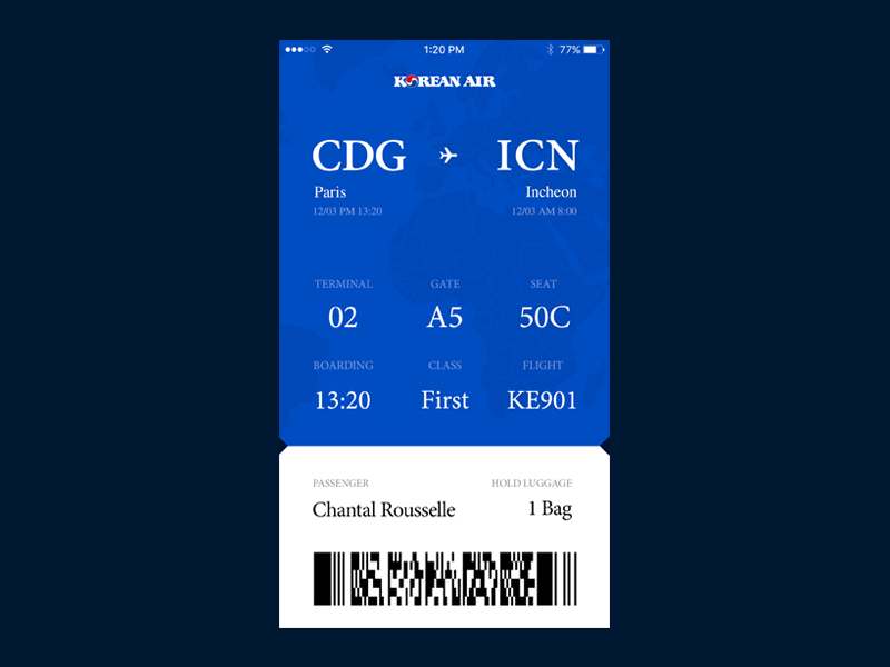 Daily Ui 02 Boarding Pass By Design Compass On Dribbble