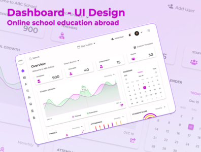Dashboard - UI Design Online school education abroad by Shabab Haider ...