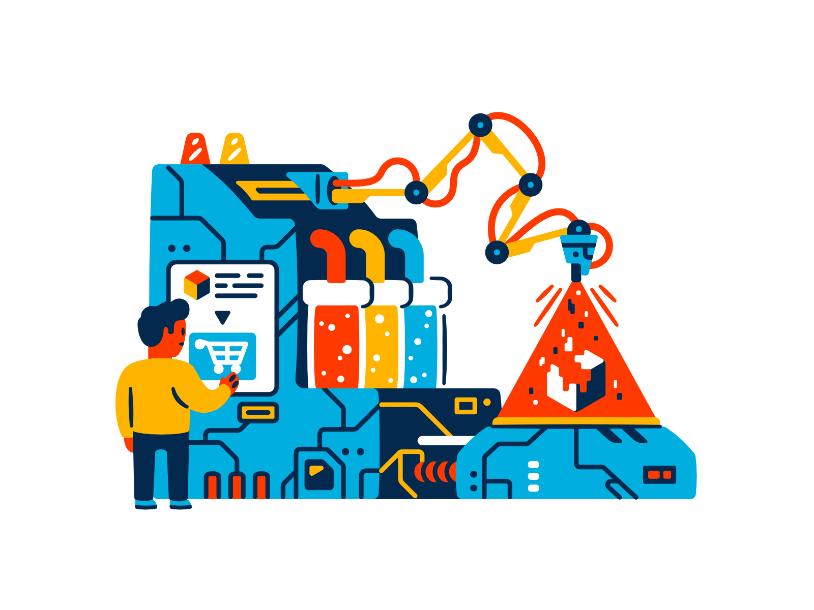 Gundertech homepage illustration by Thierry Fousse on Dribbble