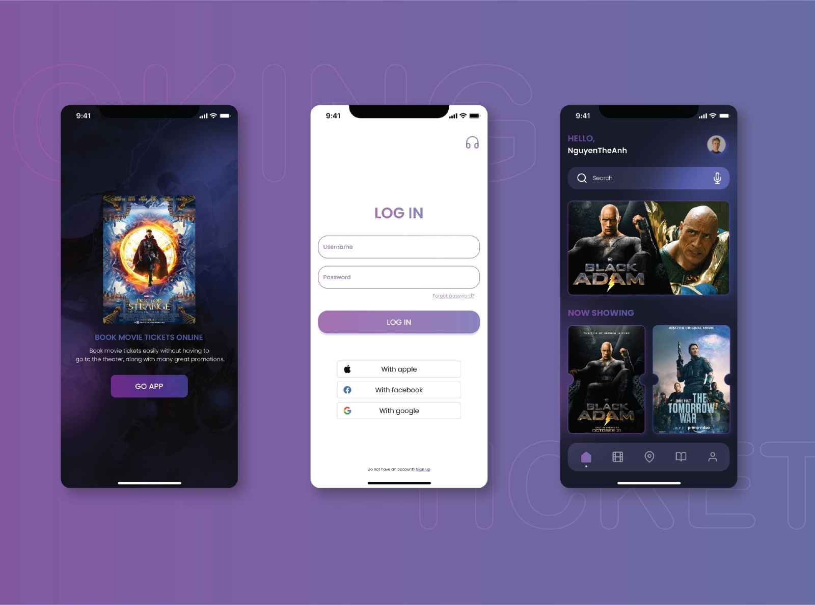 Cinema ui app case study P1 by Nguyễn Thế Anh on Dribbble