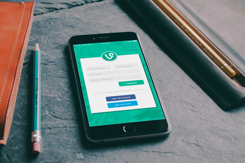 Vine Login Project by Alex R on Dribbble