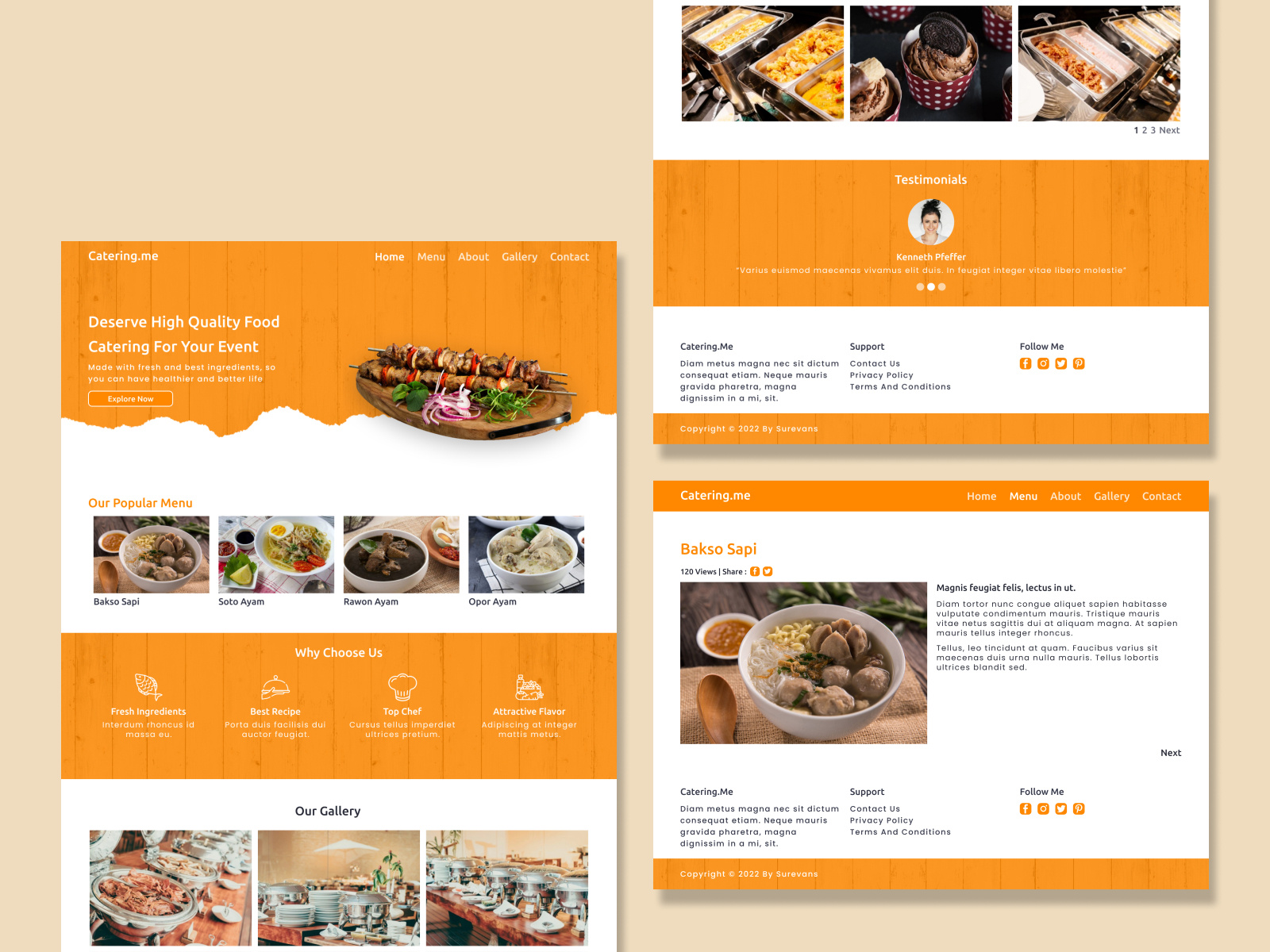 Food Catering Website Design by Surya on Dribbble