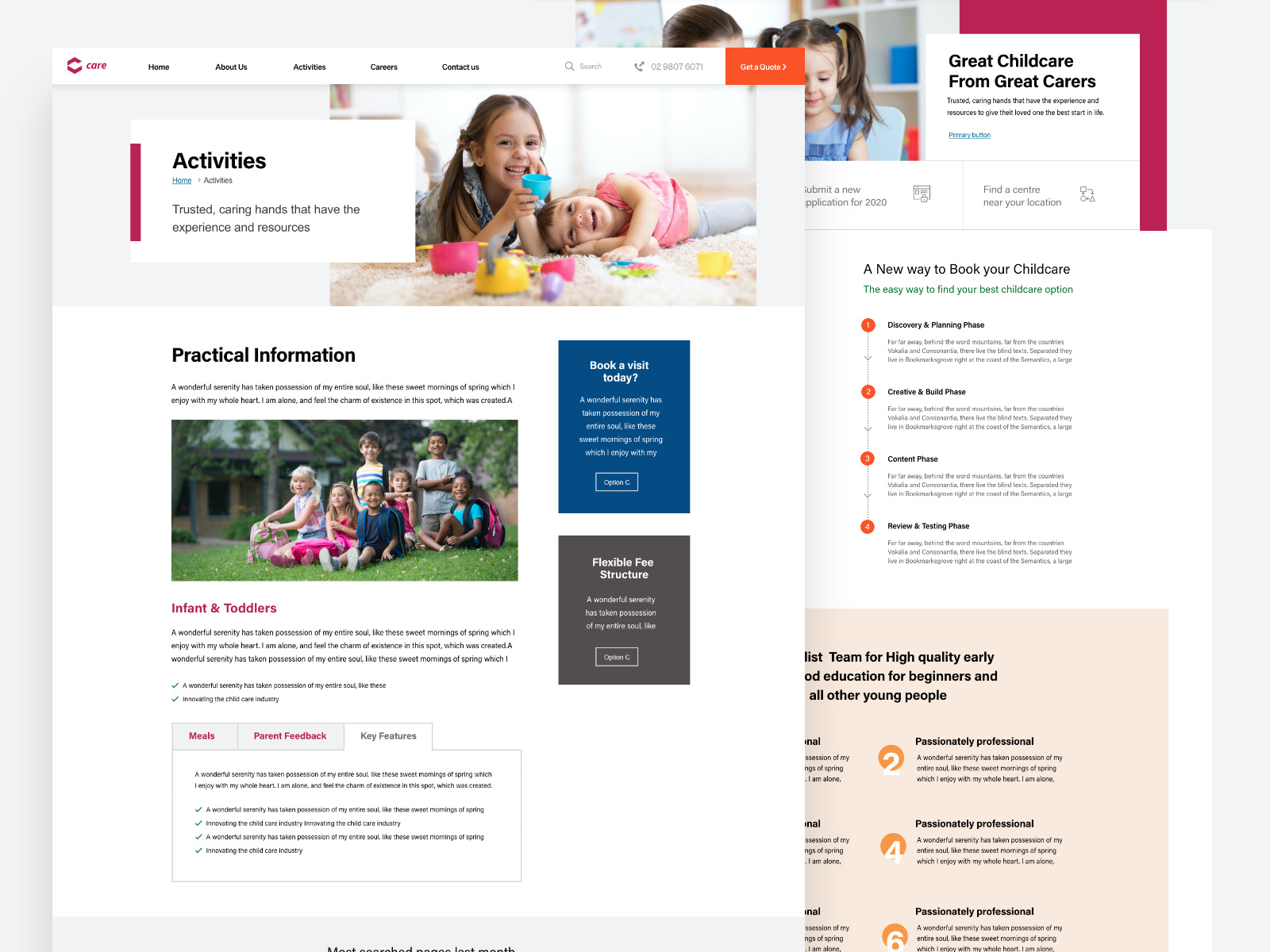 Inner Pages Design Childcare Website by Pjay Pokhrel on Dribbble