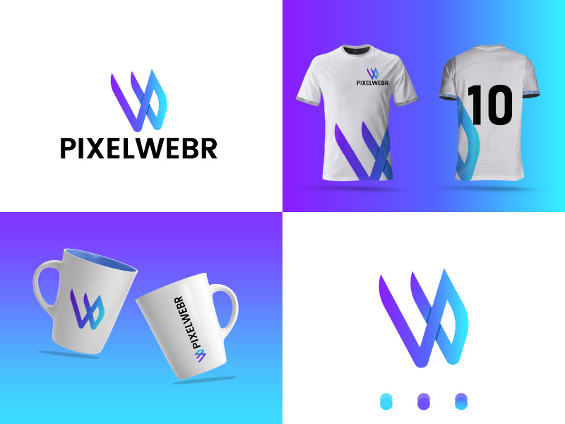 w+p lette modern gradint logo design by Tawhidul alam on Dribbble