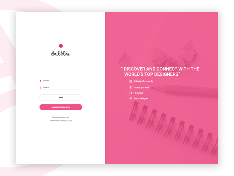 Dribbble Login by B. Smith on Dribbble