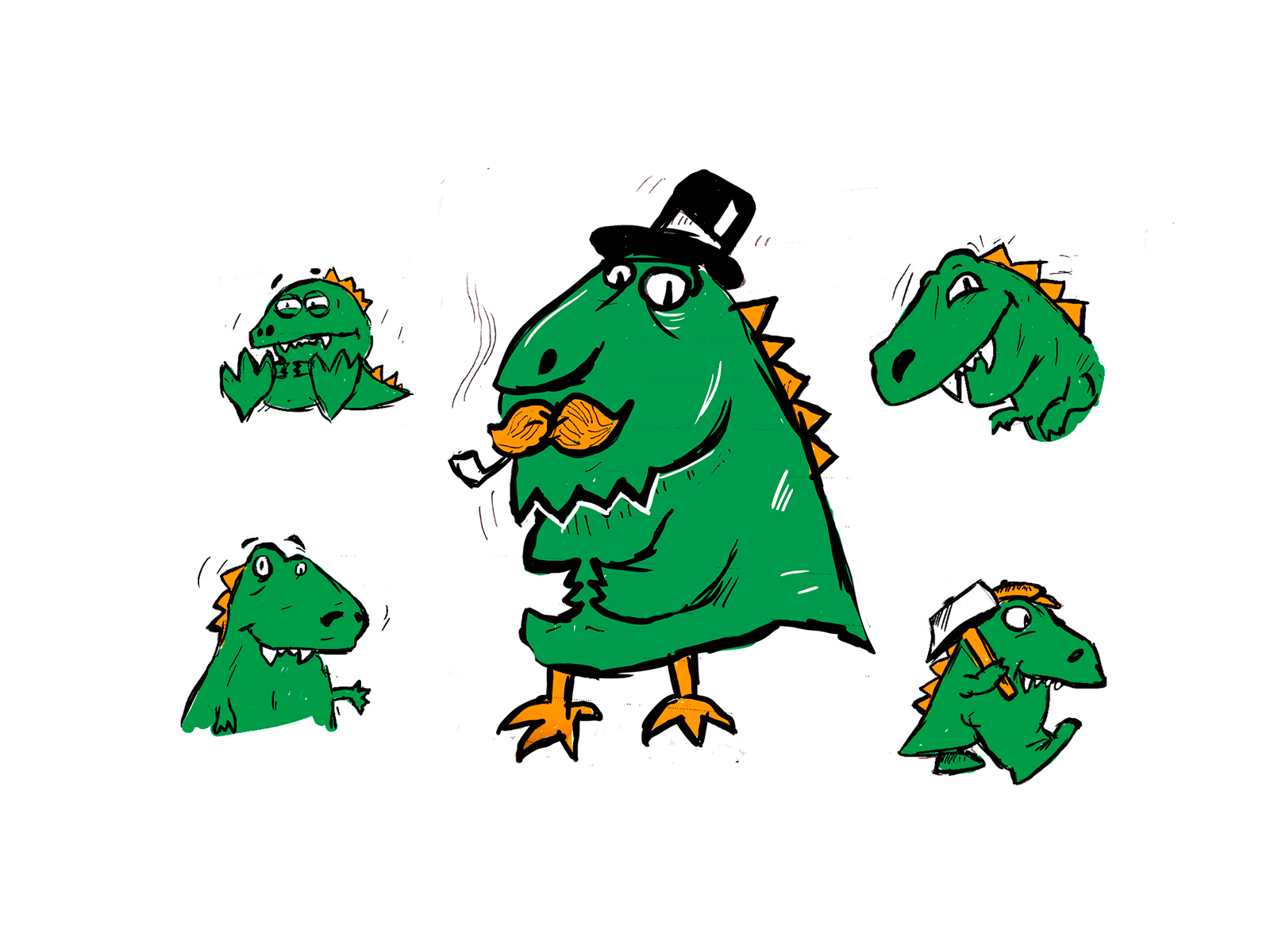 Dino mascot by Alexey Moskinov on Dribbble