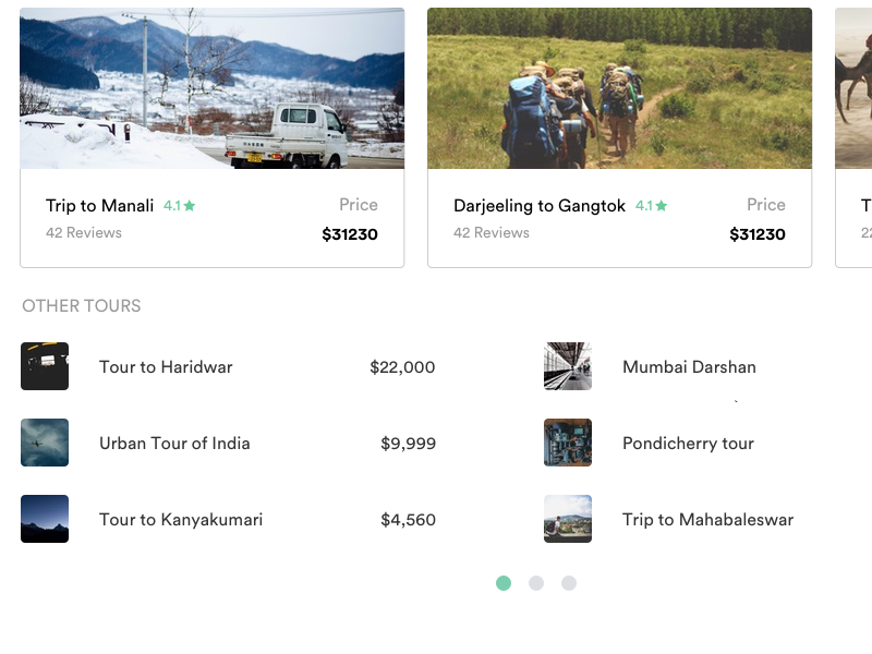Tour Section by Rittam Debnath on Dribbble