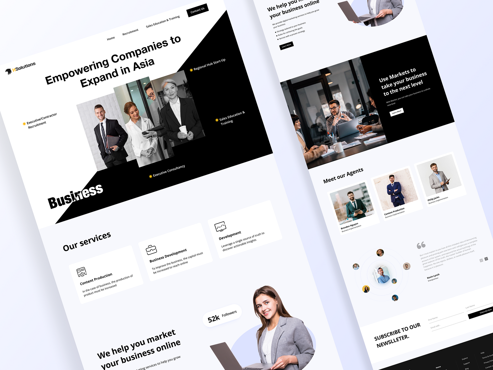 Business Management Landing Page by Caliber design on Dribbble