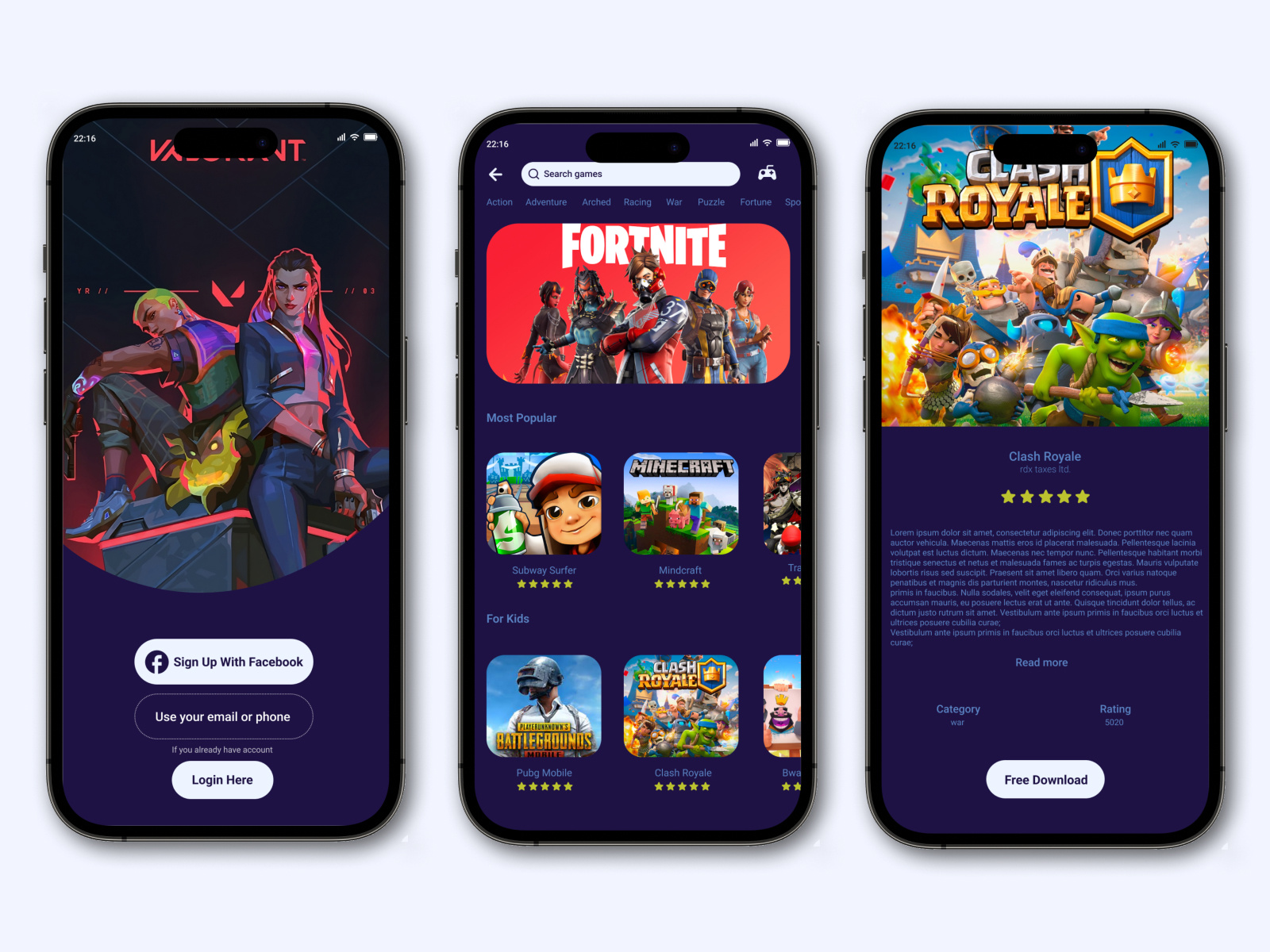 Gaming app design | UI/UX project by Shiplu Roy on Dribbble