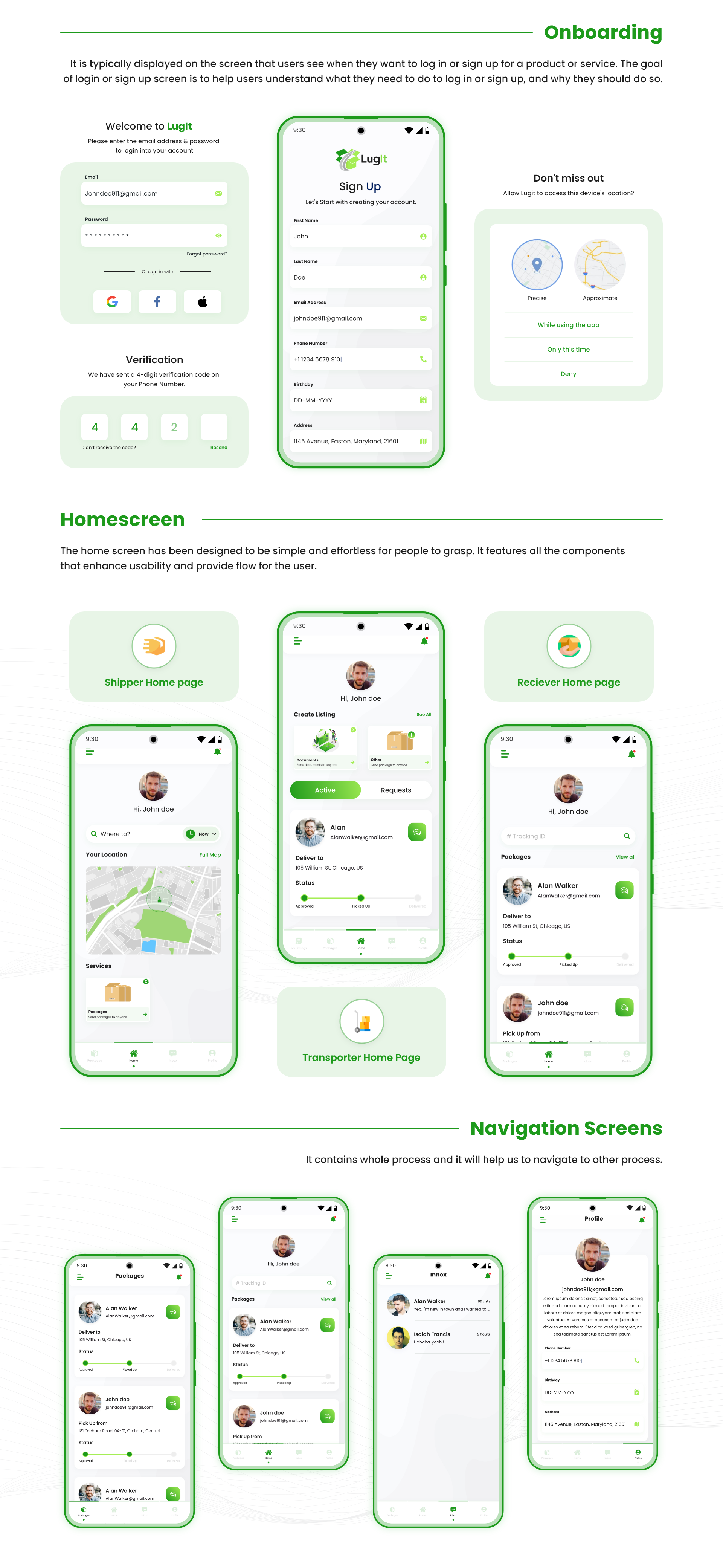 Lugit (Package Delivery App) by SolidAppMaker on Dribbble