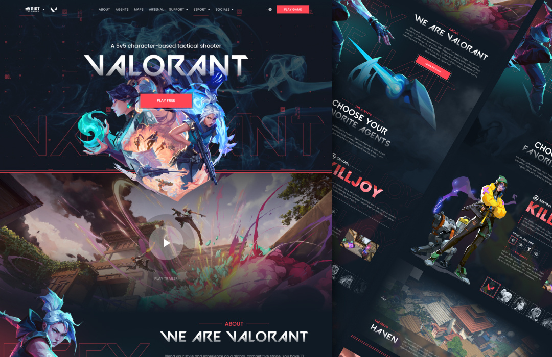 Valorant Website Concept Redesign by Febrian Aldo on Dribbble