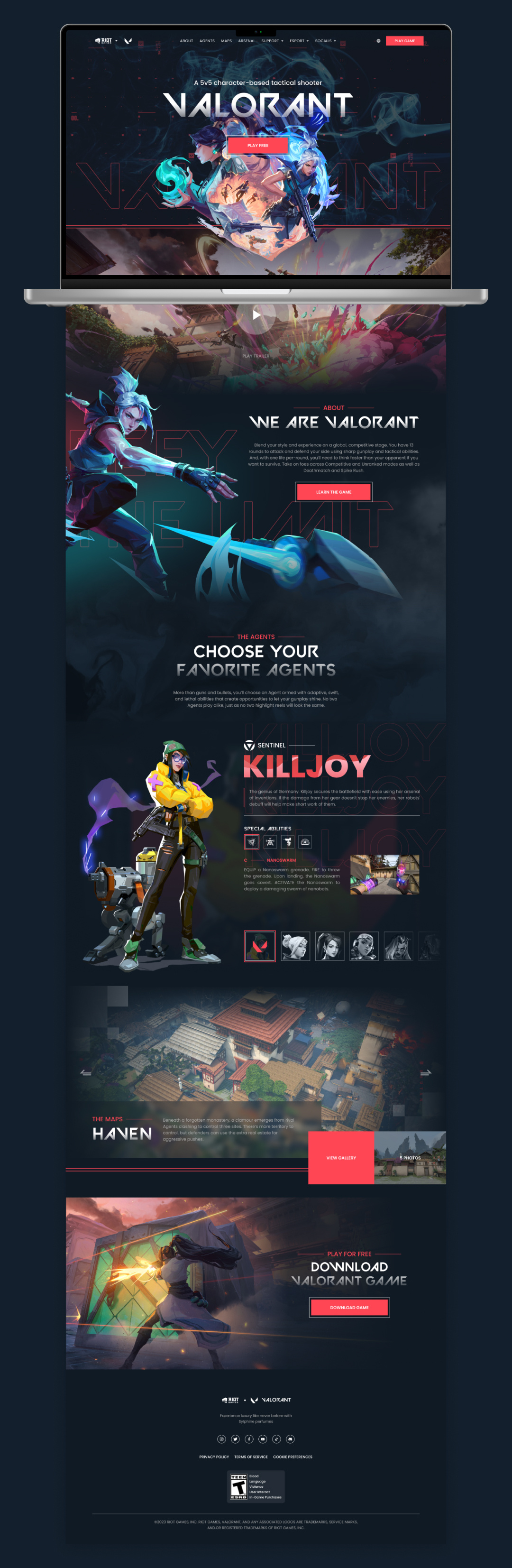 Valorant Website Concept Redesign by Febrian Aldo on Dribbble