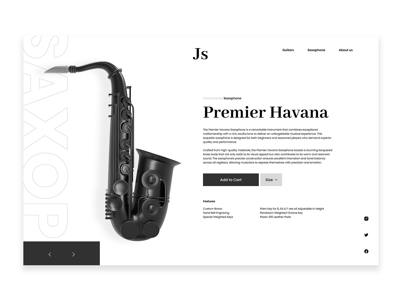Saxophone concept website UI design by Akram rbab on Dribbble