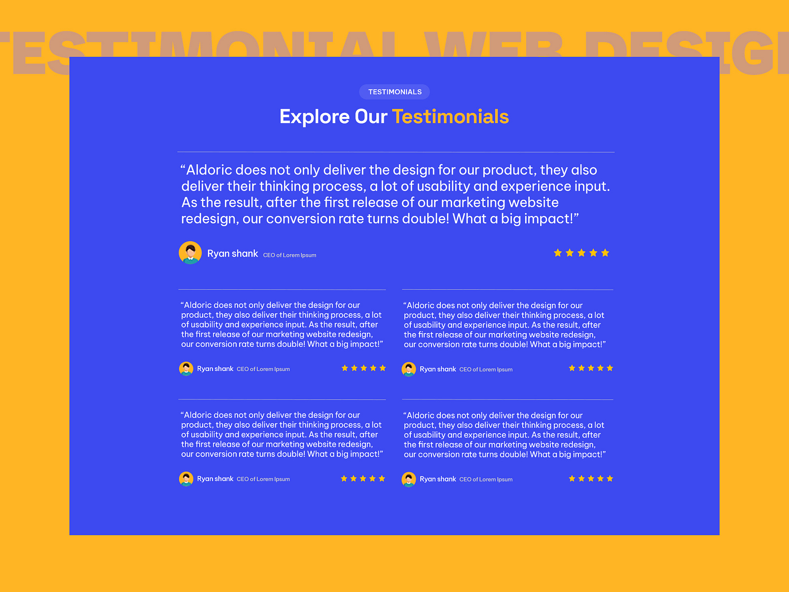 Testimonial Section Design - Photoshop UI by UditSoftech on Dribbble