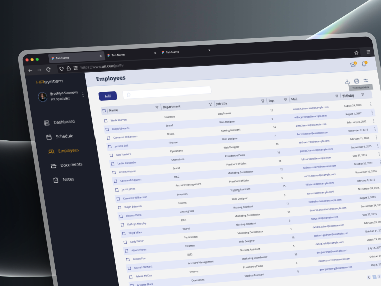 Employees Table for HR department by Vlad Gernet on Dribbble