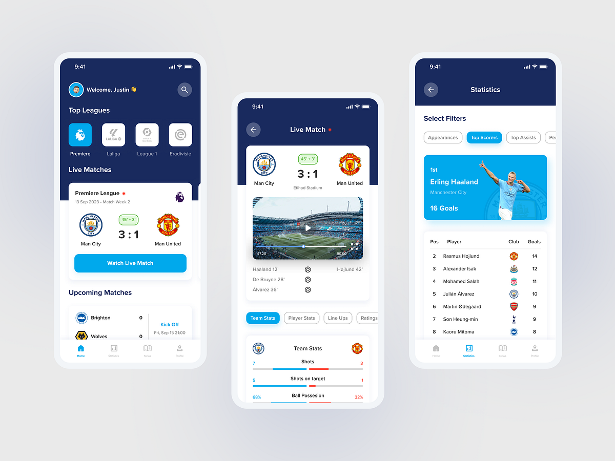 Sport App UI by Raihan Akbar on Dribbble