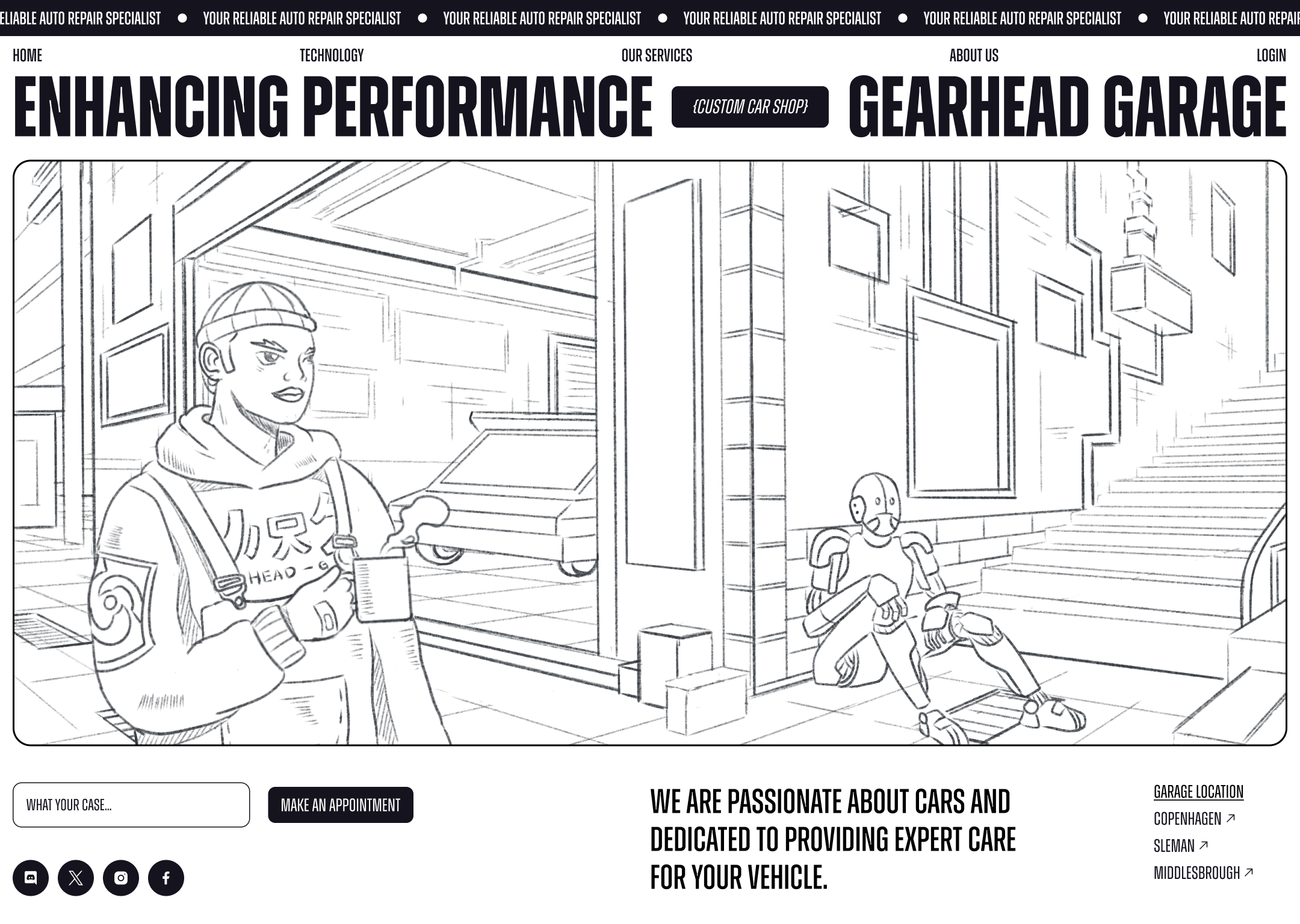 Gearhead - Garage Header Website by Agum Satria for Gintera on Dribbble