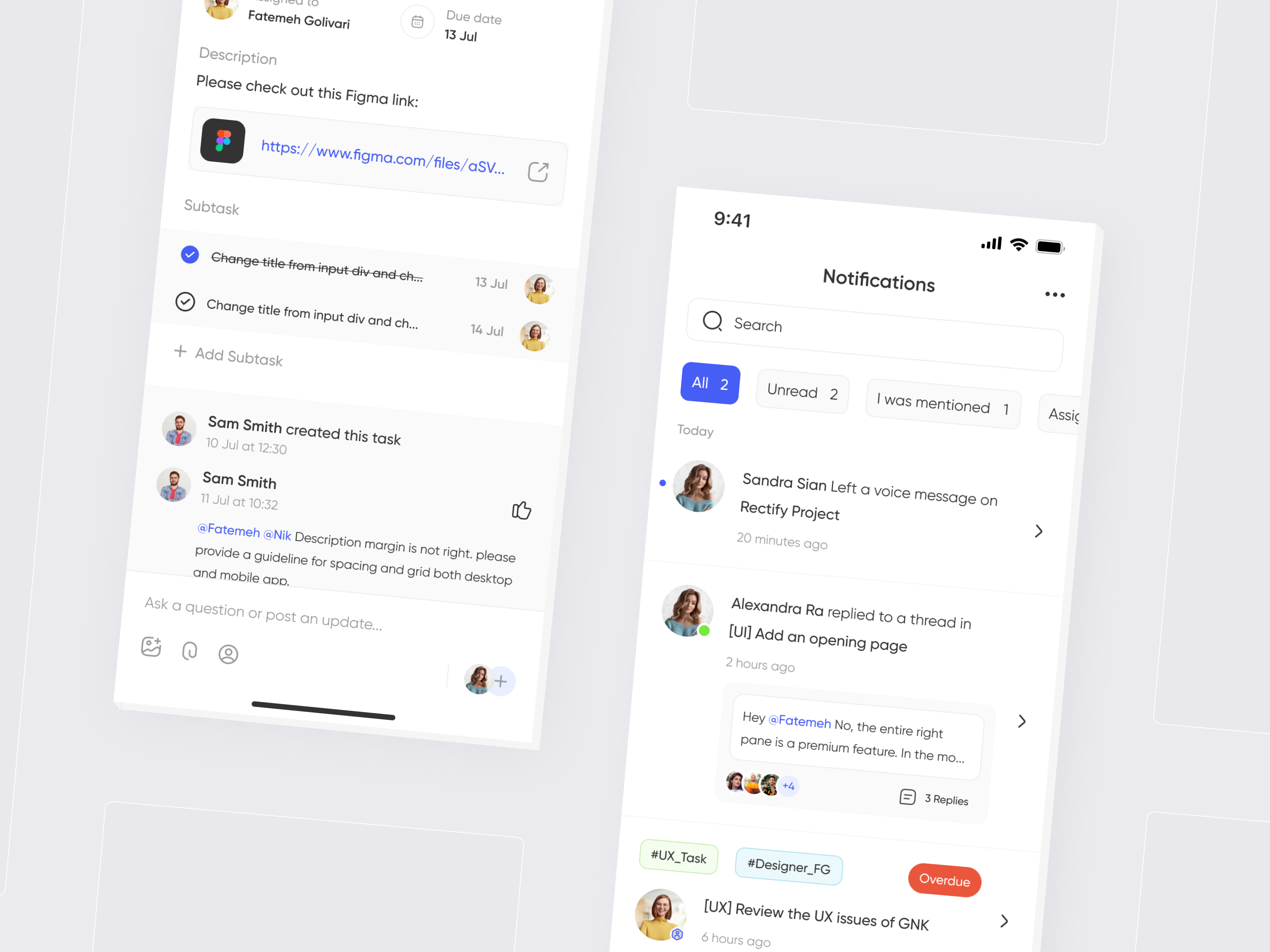 Task management - Notification Sidebar + Mobile by Fatemeh Golivari on ...