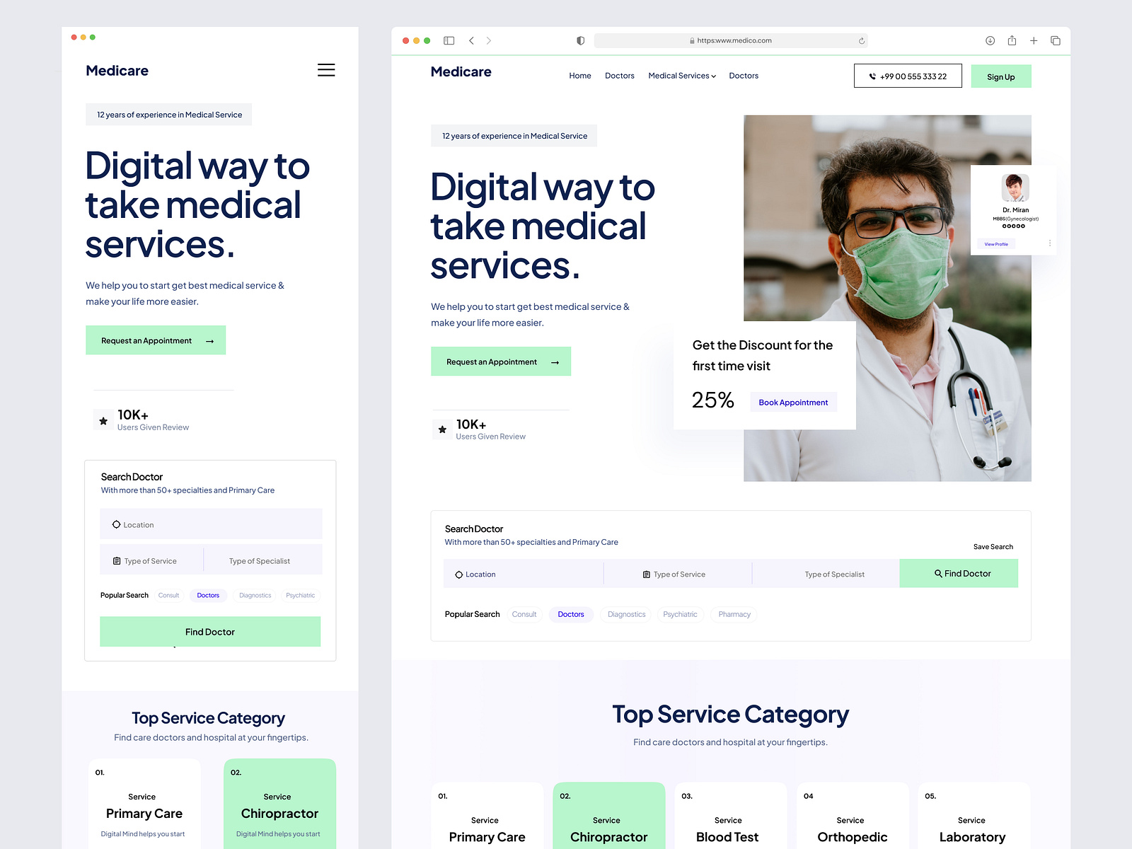 Medical website landing page UI design by Madhu Miah for Upnow Studio ...