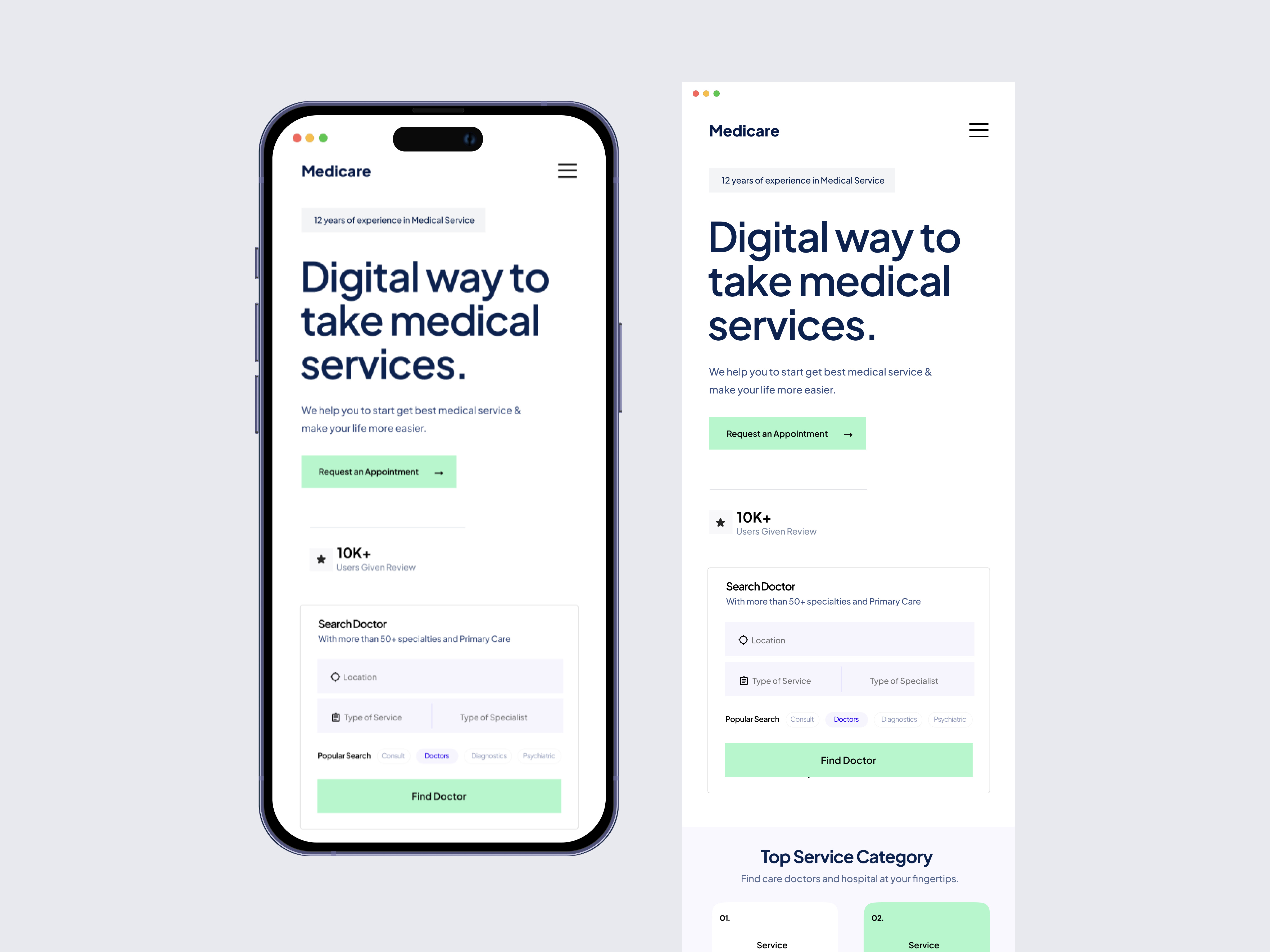 Medical website landing page UI design by Madhu Miah for Upnow Studio ...