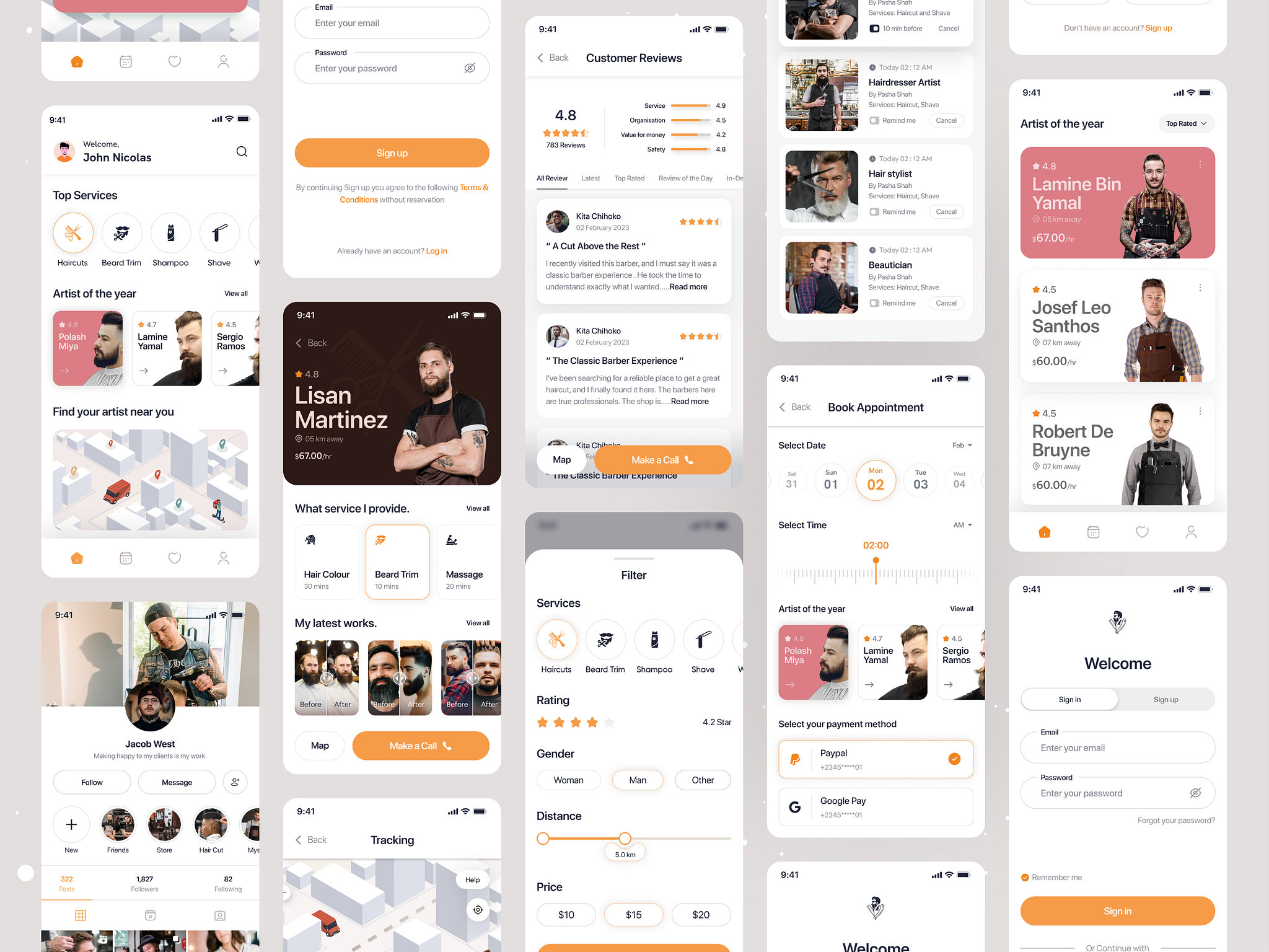 Barber Service App UI by Ofspace UX/UI on Dribbble