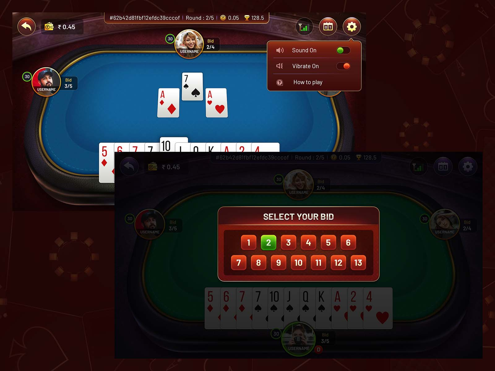 Rummy Full Game UI by Jaydip Chodvadiya on Dribbble