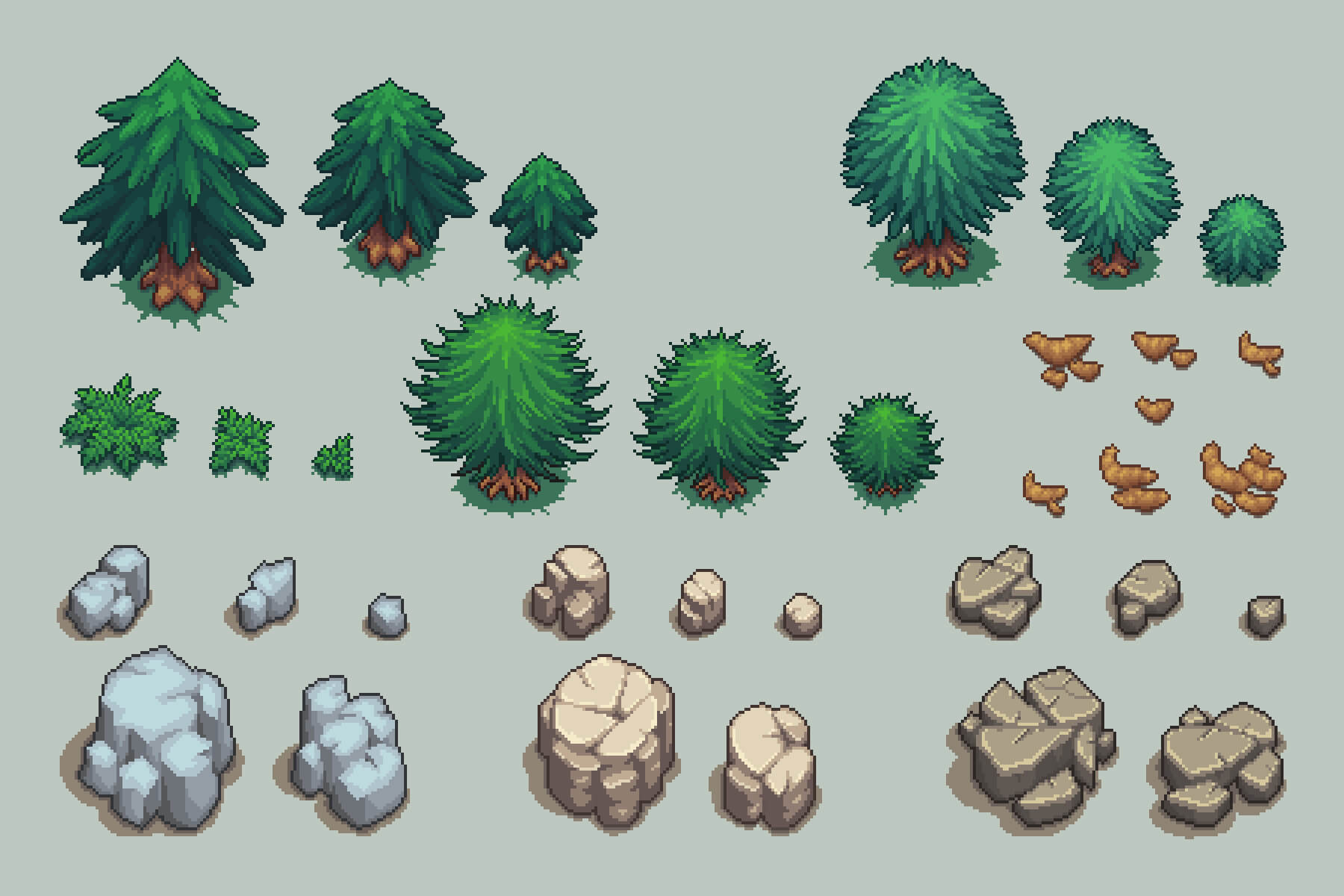 Rocky Top-Down Tileset Pixel Art for RPG by 2D Game Assets on Dribbble