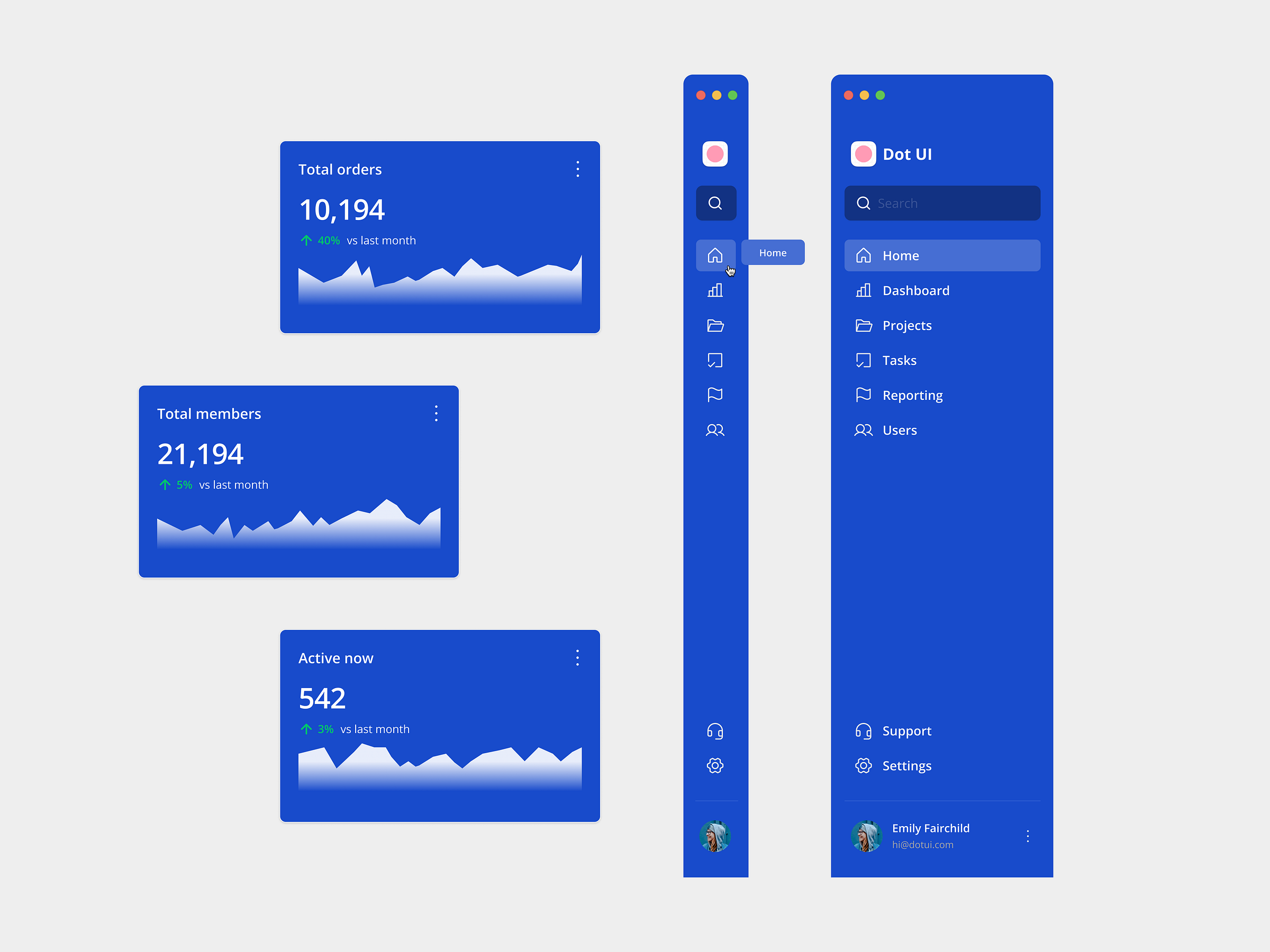 Collapsible sidebar navigation — Dot UI by Ahmet Loca on Dribbble