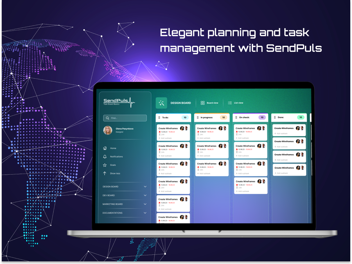 Taskboard Interface by Pasynkova Olena on Dribbble