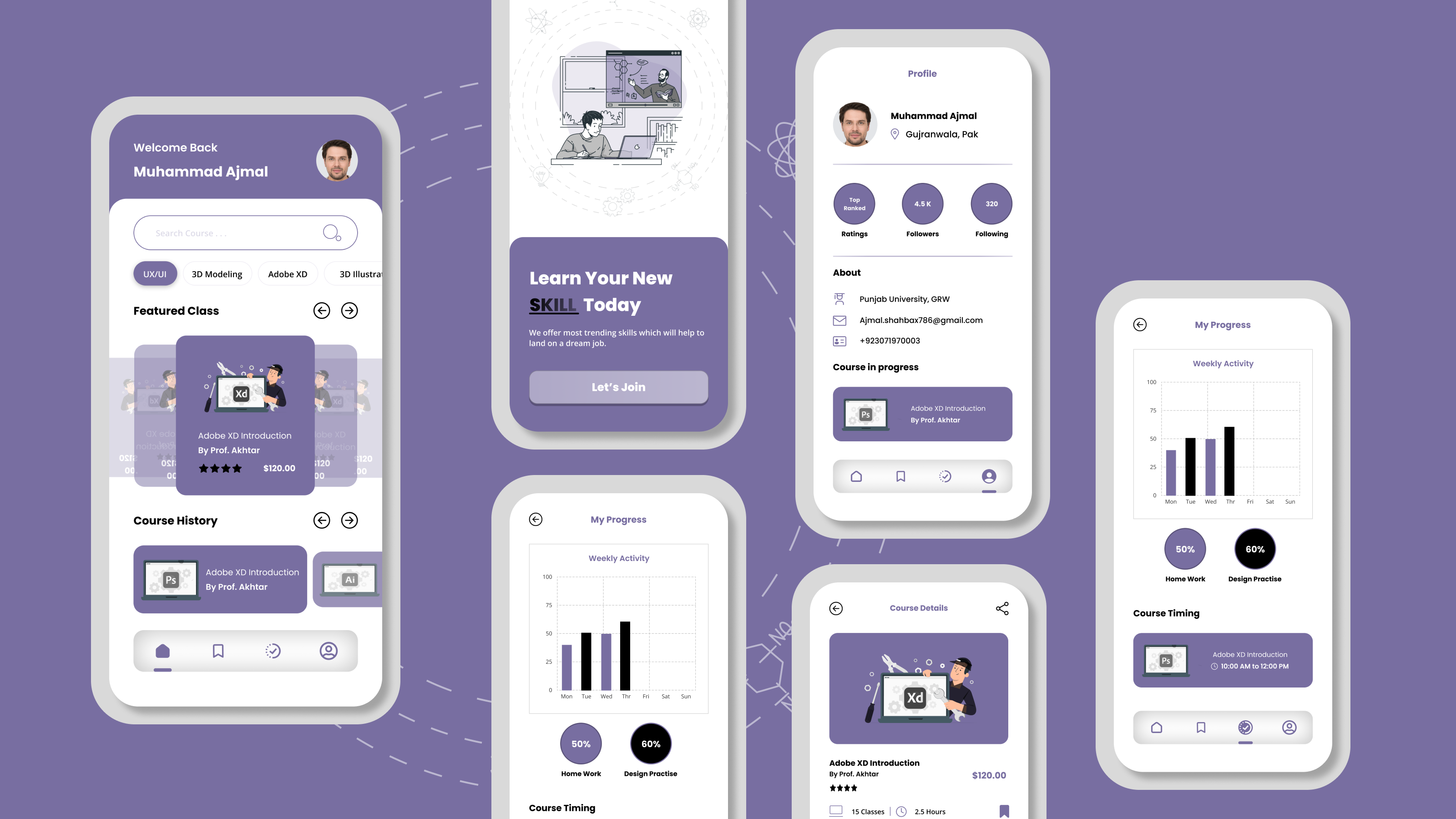 eLearning Mobile App - UI Design by Muhammad Ajmal on Dribbble