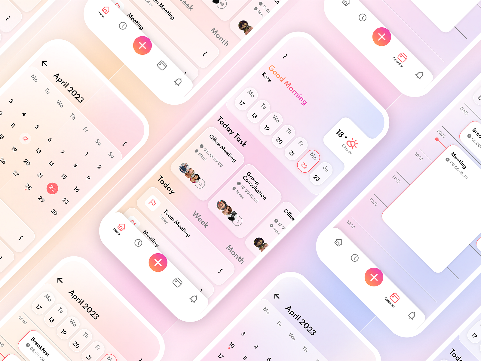 Calendar Mobile App Design by Tanya Safronova on Dribbble