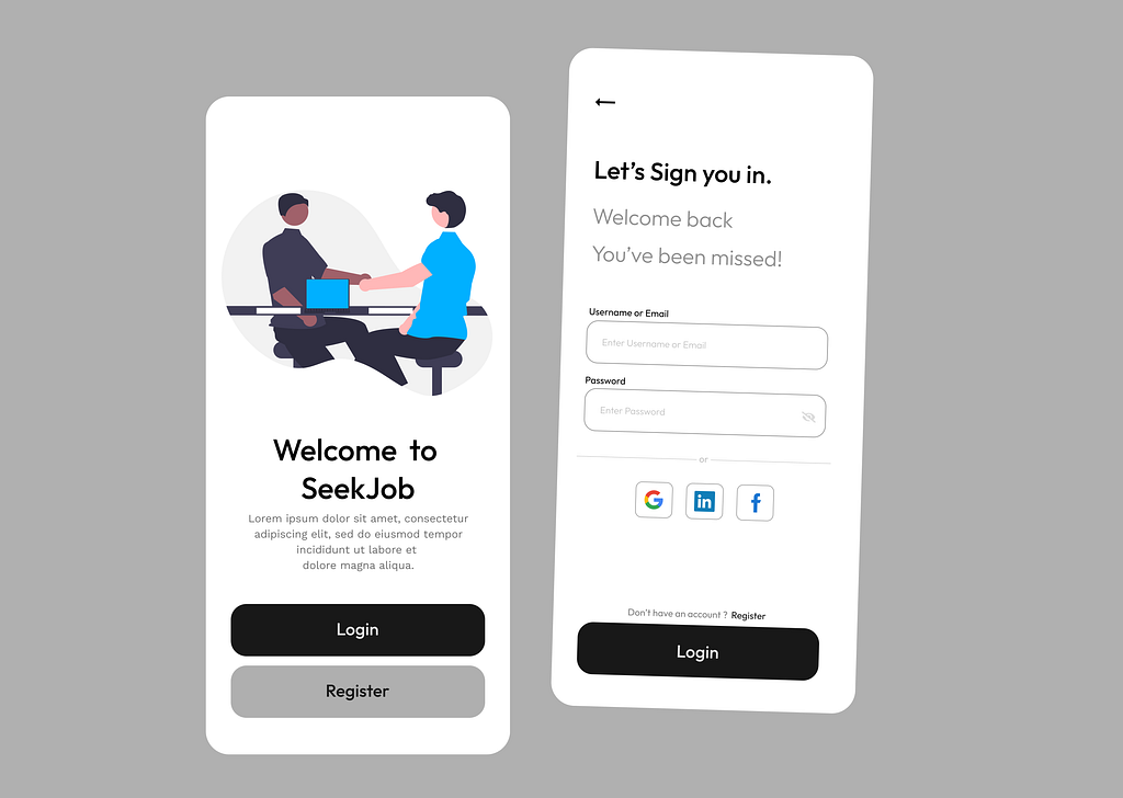 Mobile Login Page by Shevin Nikesh on Dribbble