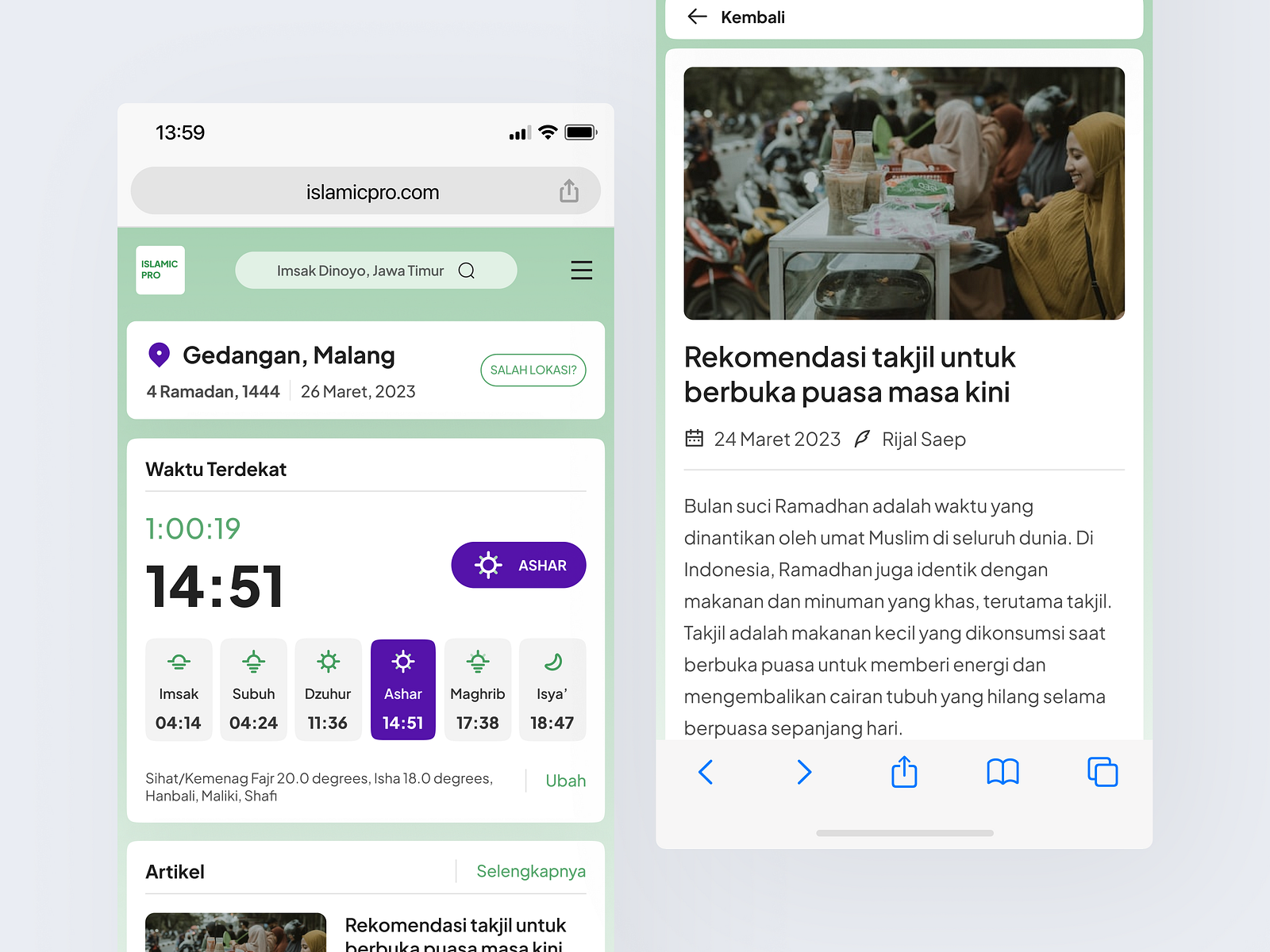 Islamic Pro - Salat Reminder Mobile Website🕌 by Rifat Zulfan on Dribbble