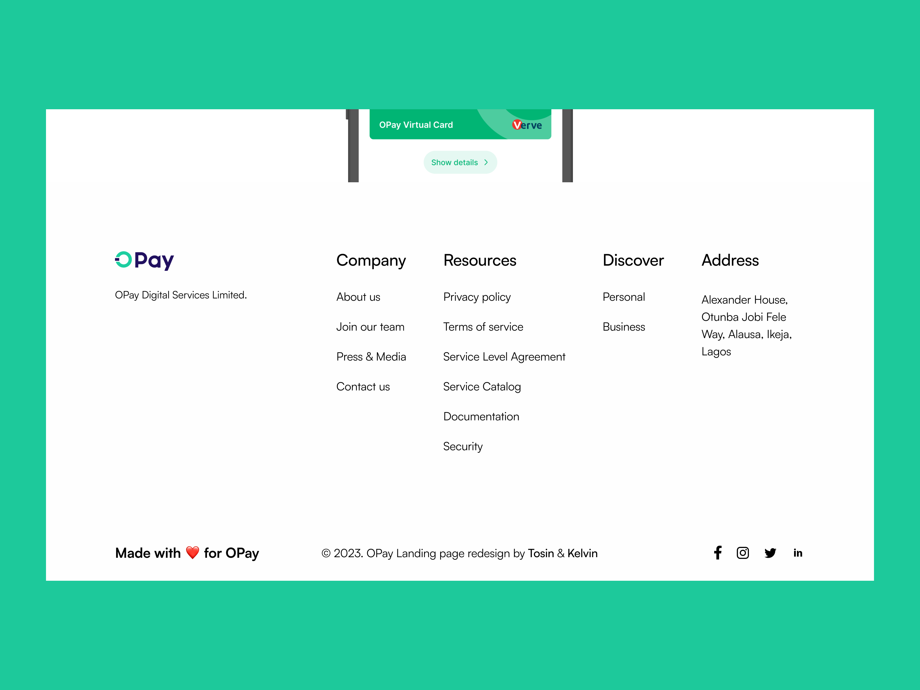 OPay Landing Page Redesign by Elufidipe Tosin Benjamin on Dribbble