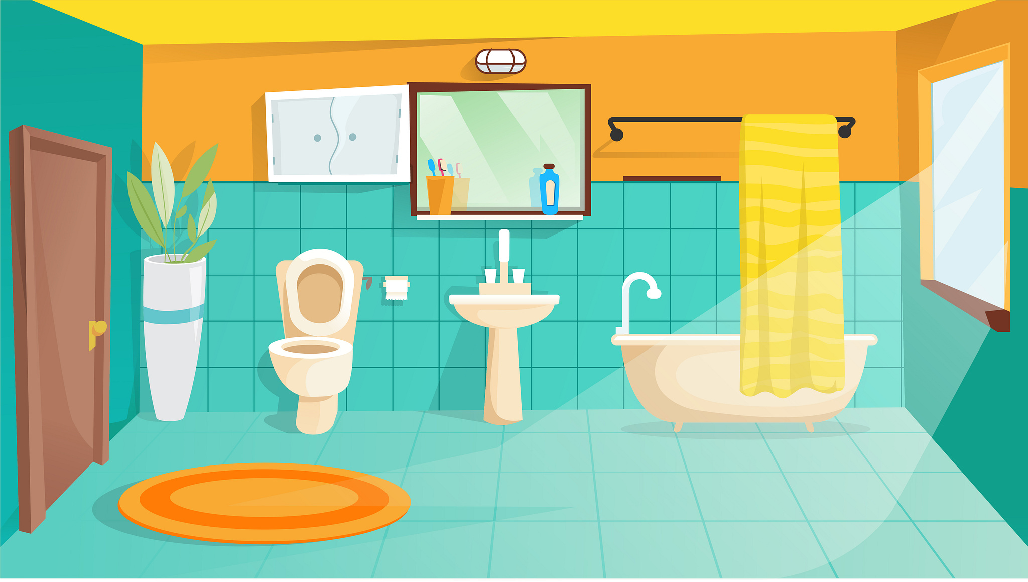 Cartoon Background Bathroom by Cartoons.co on Dribbble