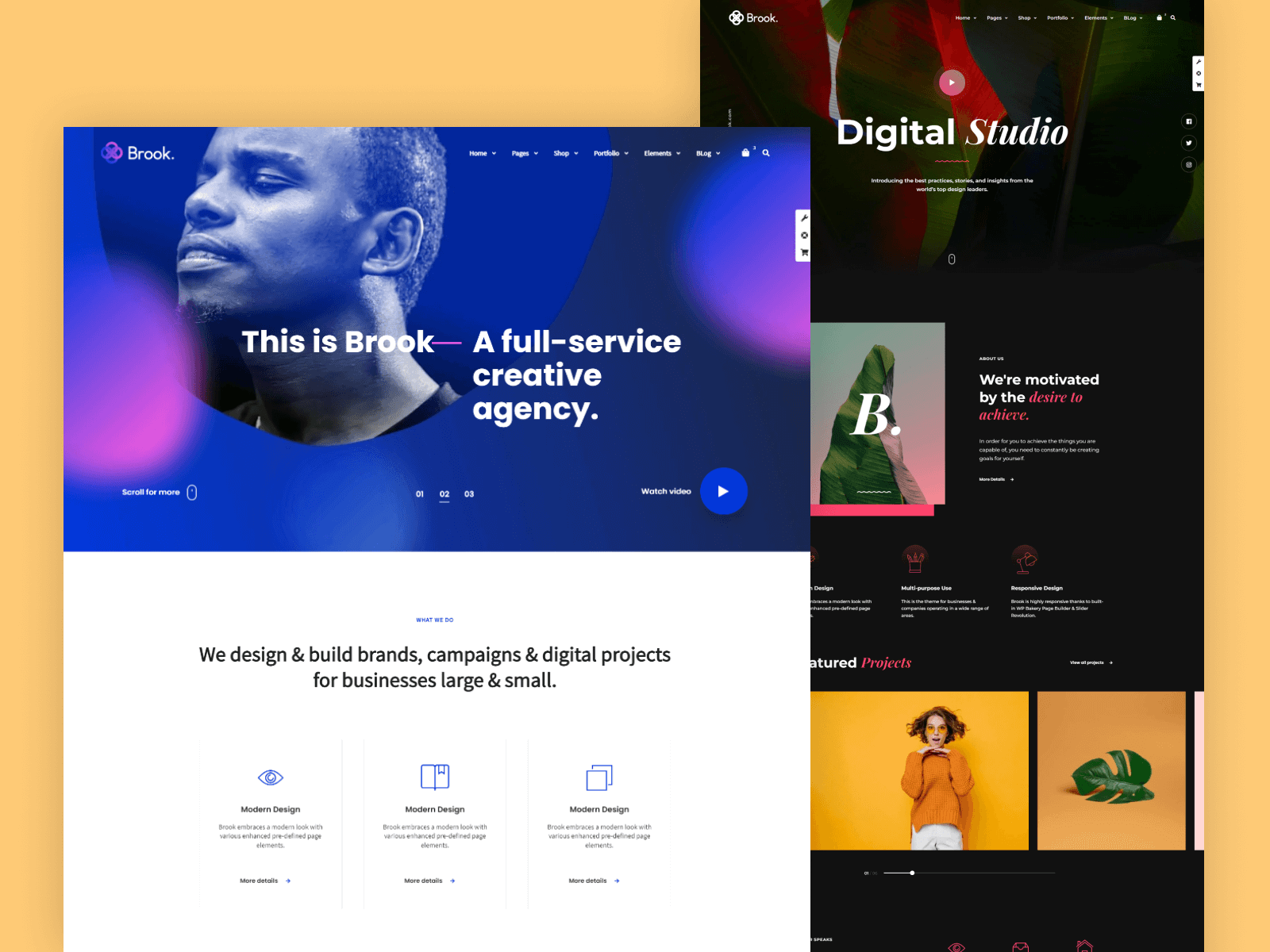 Creative Agency & Business HTML Template - Brook by HasTech on Dribbble