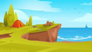 Cartoon Cliff Background by Cartoons.co on Dribbble