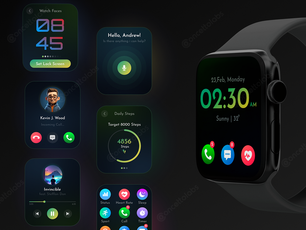 Smart Watch UI/UX Design by Concetto Labs on Dribbble
