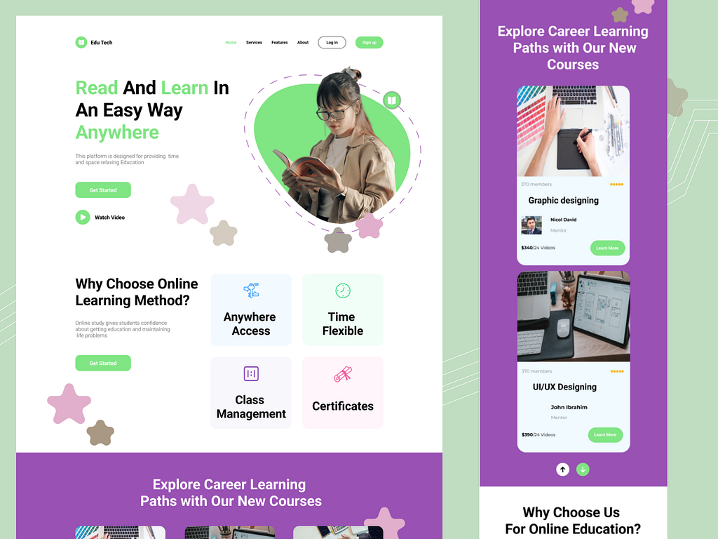 Edu Tech-An Education Website by Zohra Seep on Dribbble