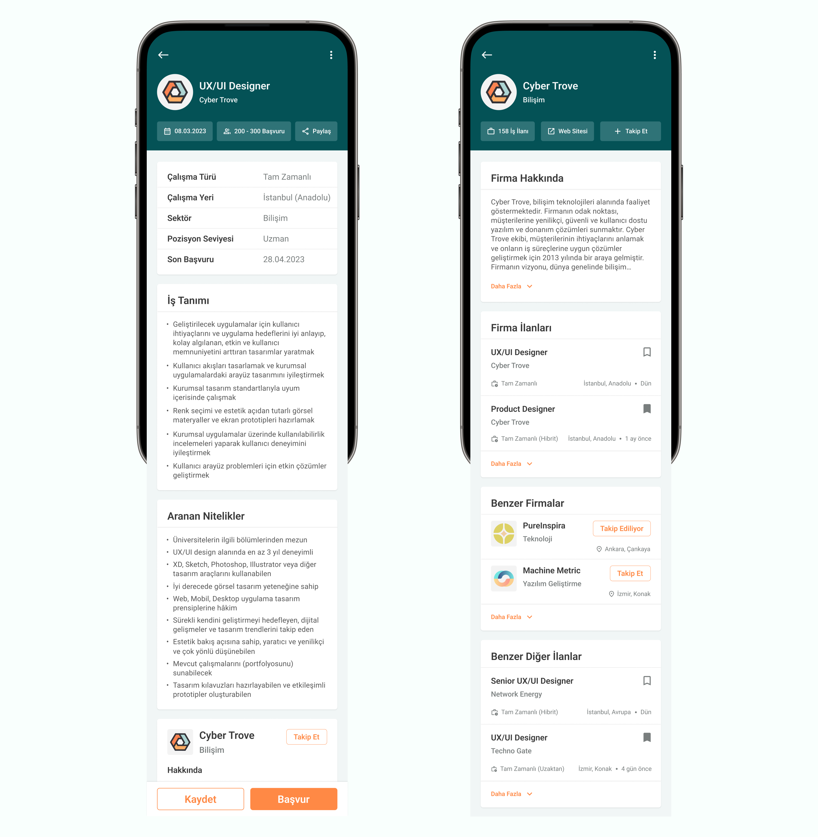 Job Search App by Nebile Çelen on Dribbble