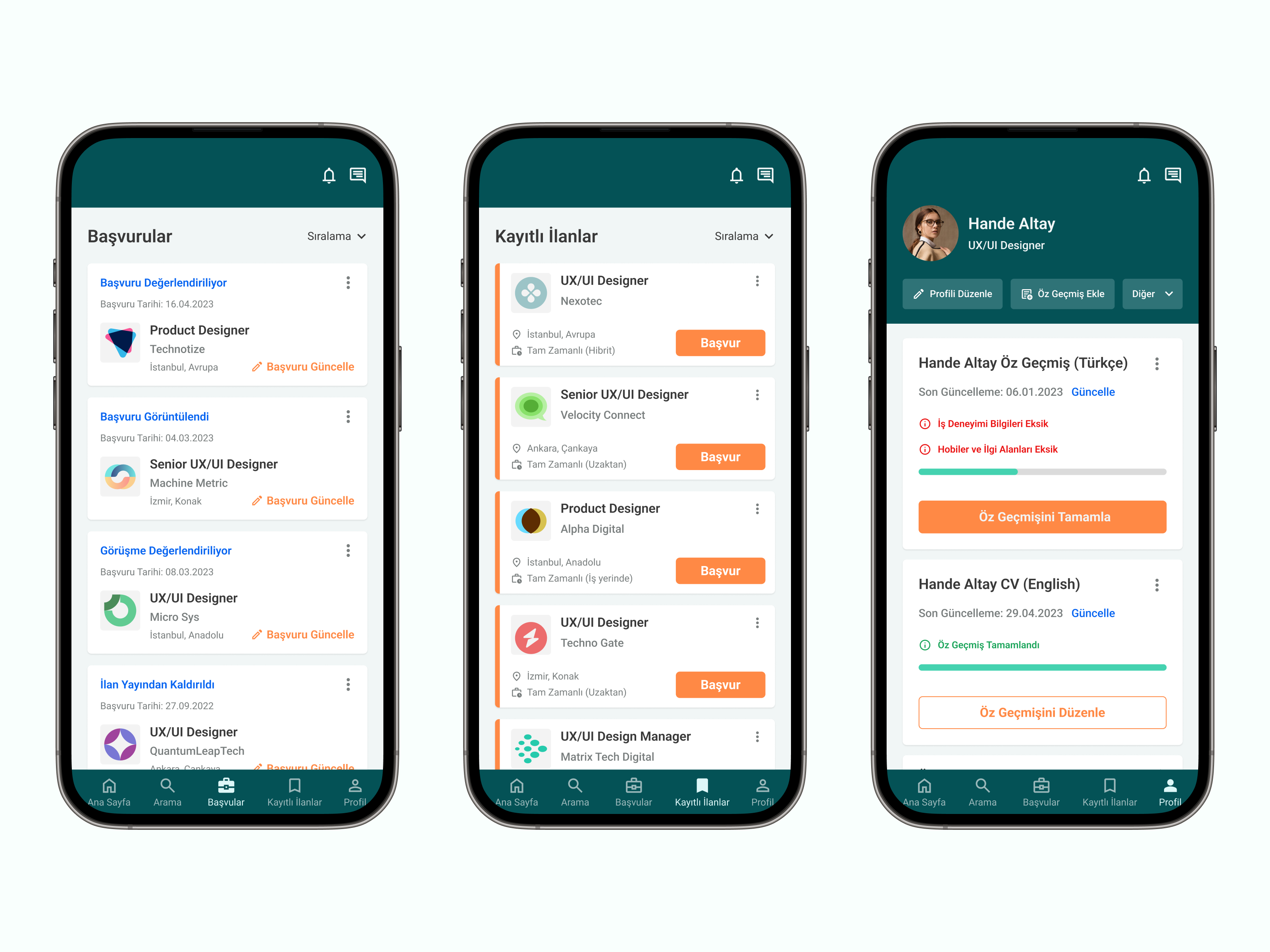 Job Search App by Nebile Çelen on Dribbble