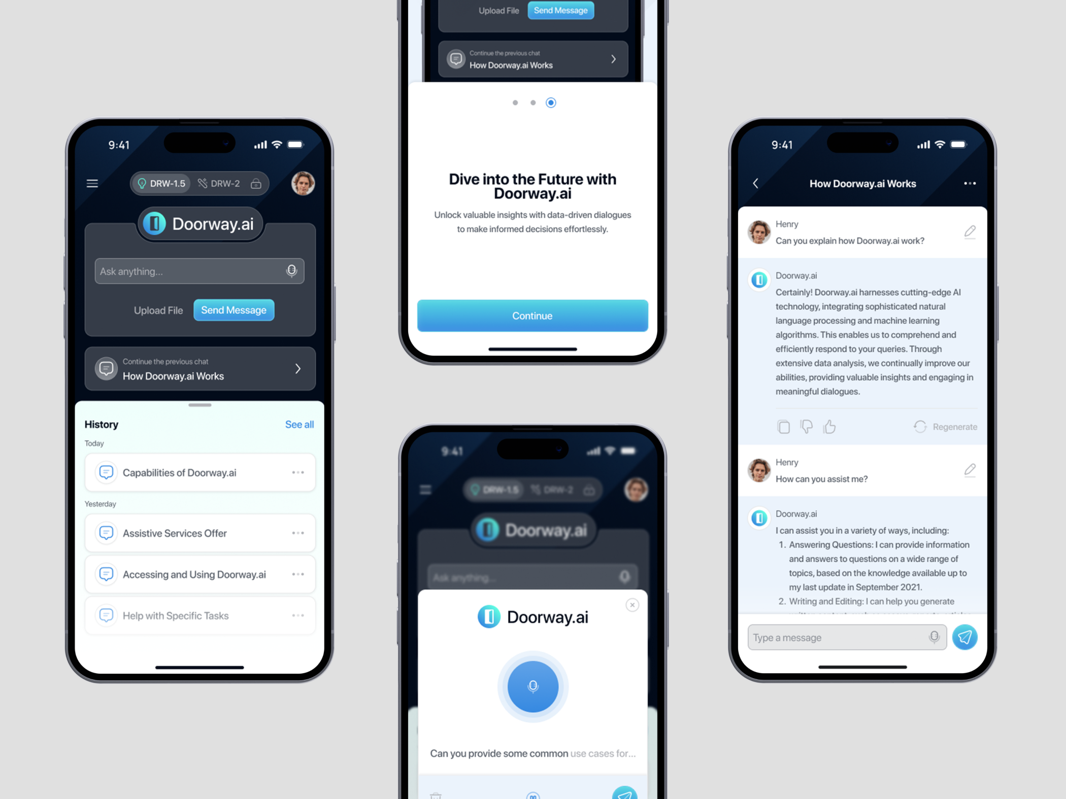 Doorway.ai - AI Chatbot Mobile App by Bagas for Vektora on Dribbble