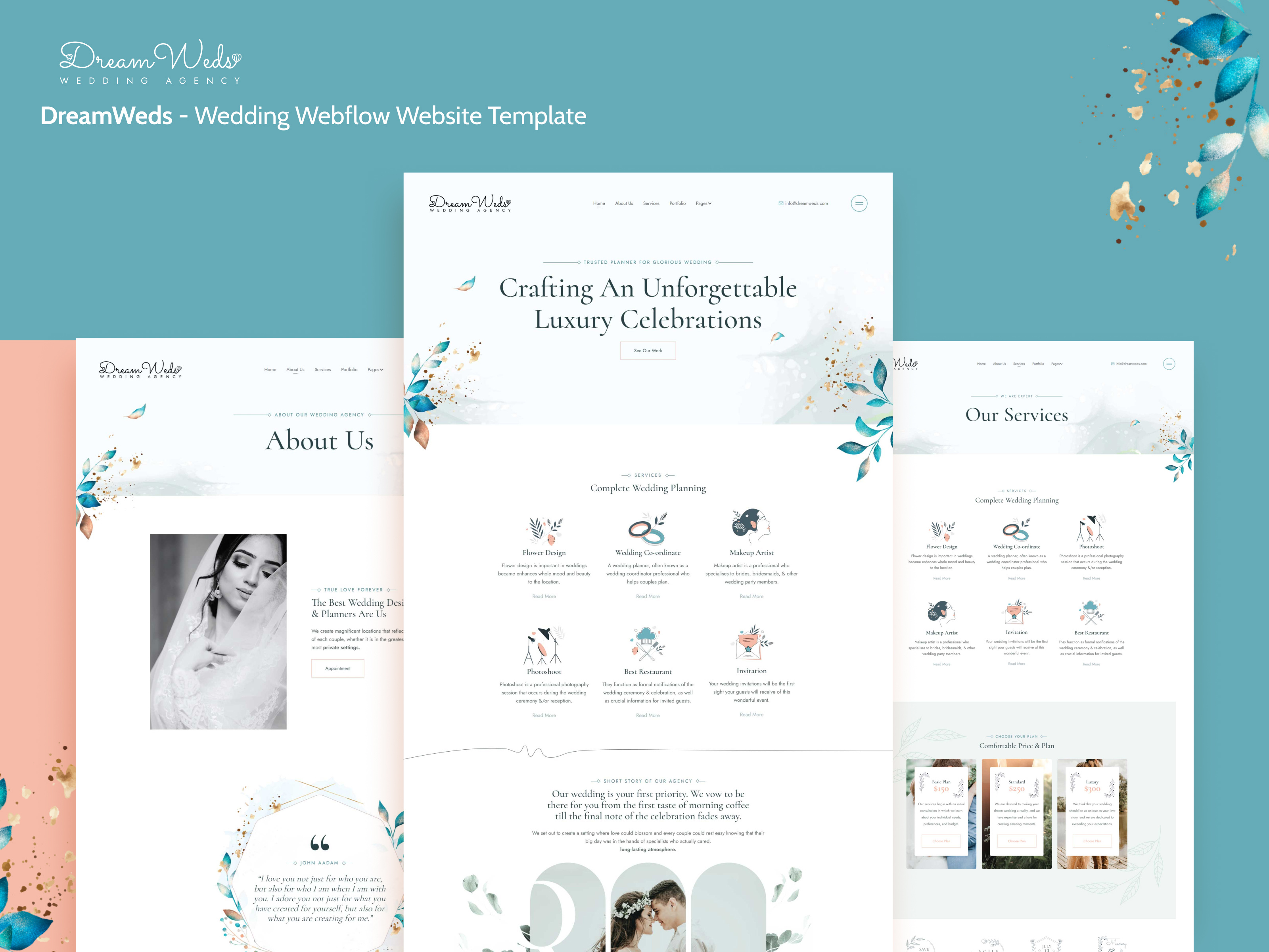 DreamWeds - Wedding & Event Planners Webflow Website Template by VictorFlow on Dribbble