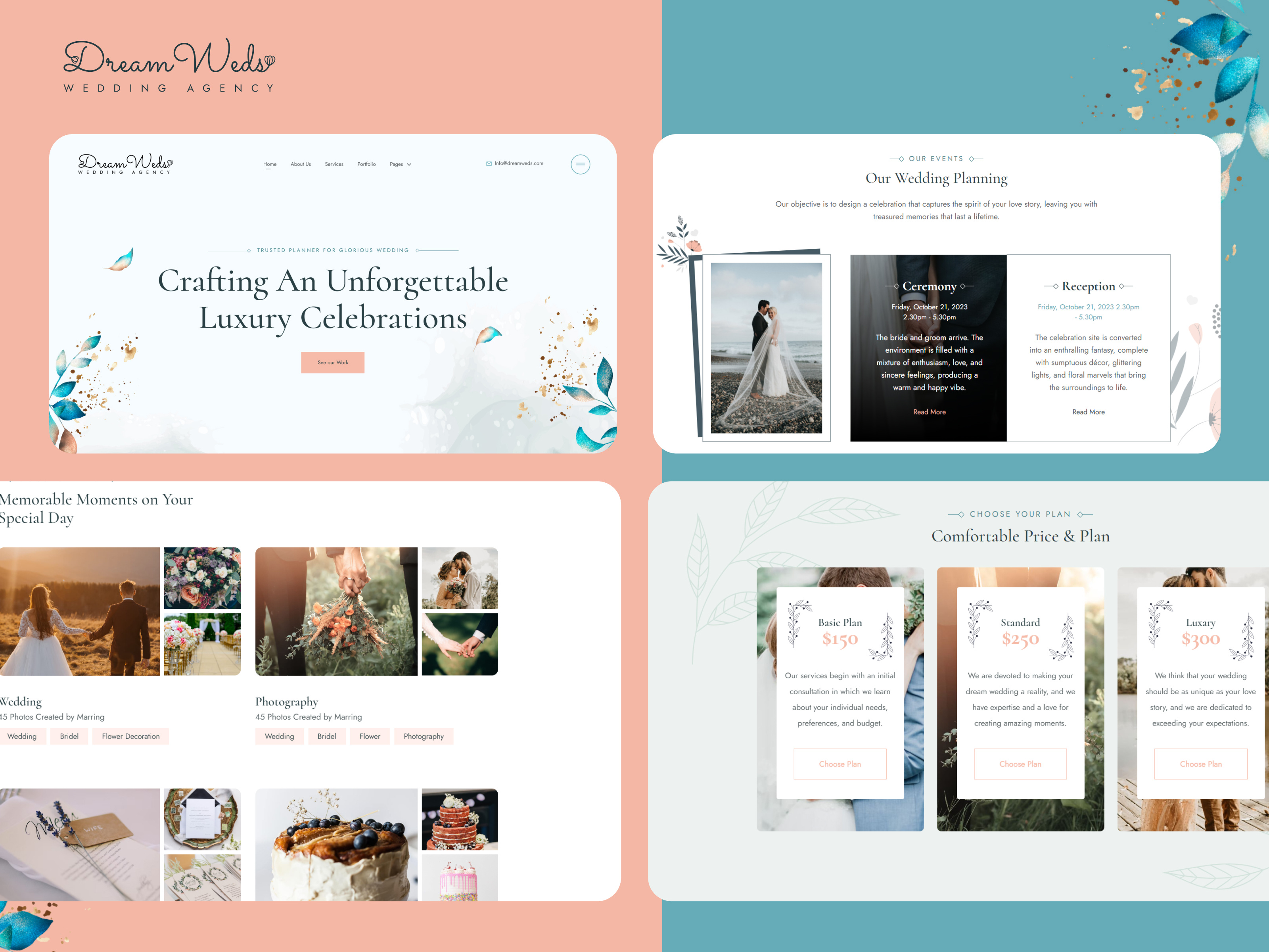 DreamWeds - Wedding & Event Planners Webflow Website Template by VictorFlow on Dribbble