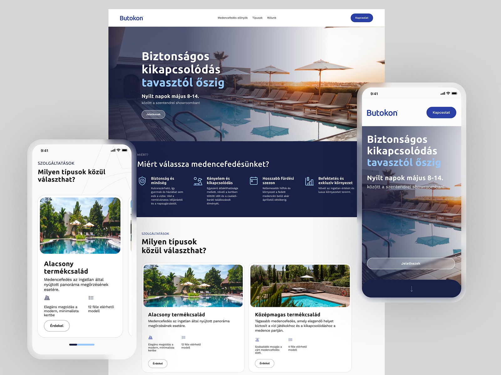 UI design for a pool building contractor company by Zelda Halas on Dribbble