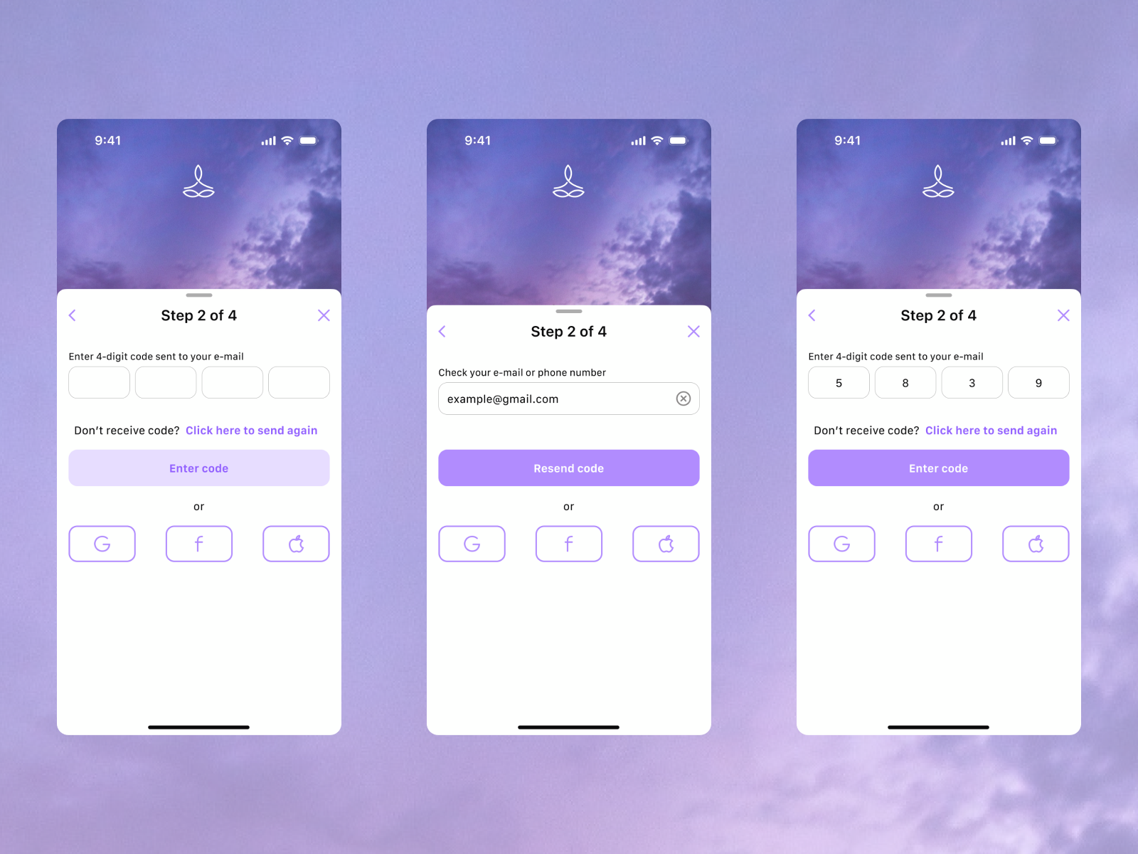 Mobile APP Registration Screens by Anna Simashova on Dribbble
