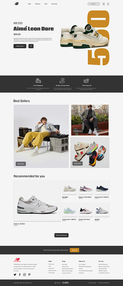 New Balance Website Concept by Reinfield Montero on Dribbble