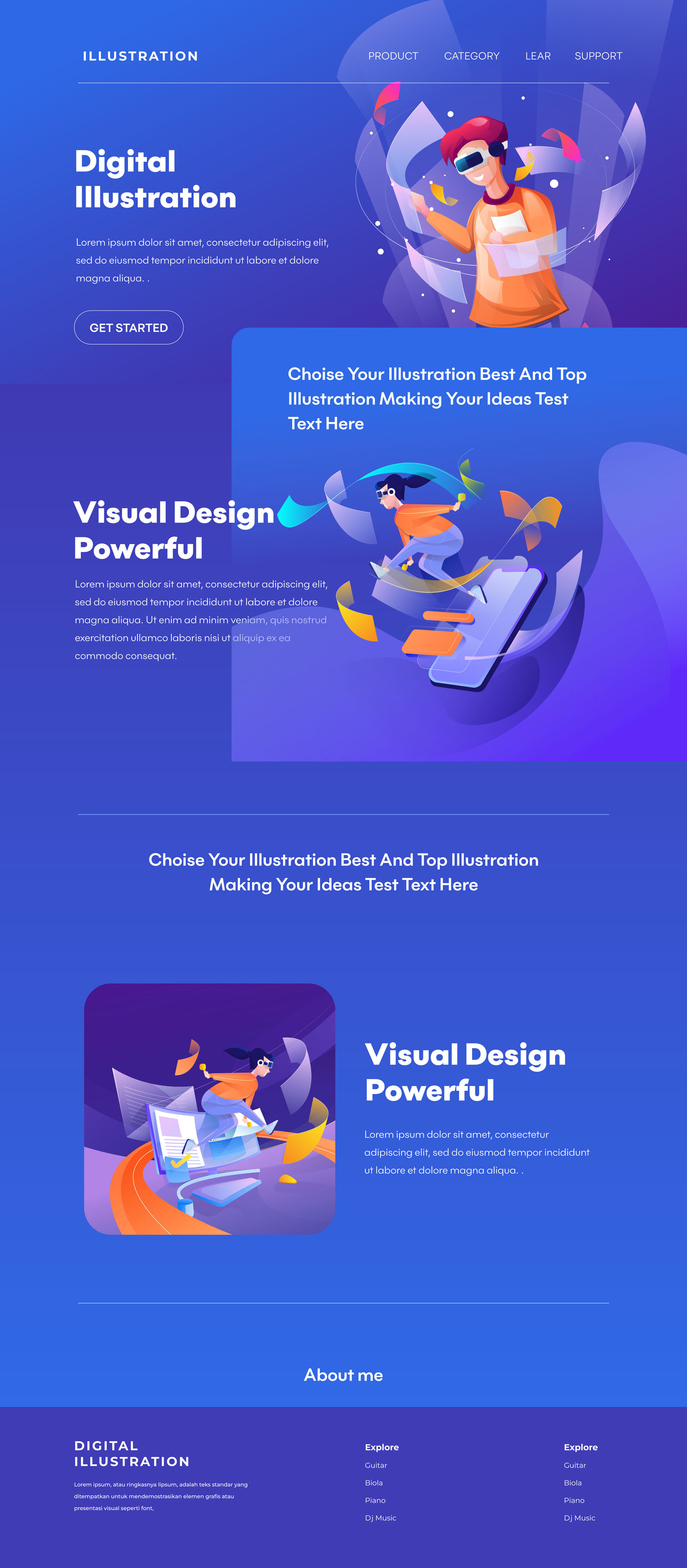 Digital Illustration Web Design by Indra Maulana on Dribbble