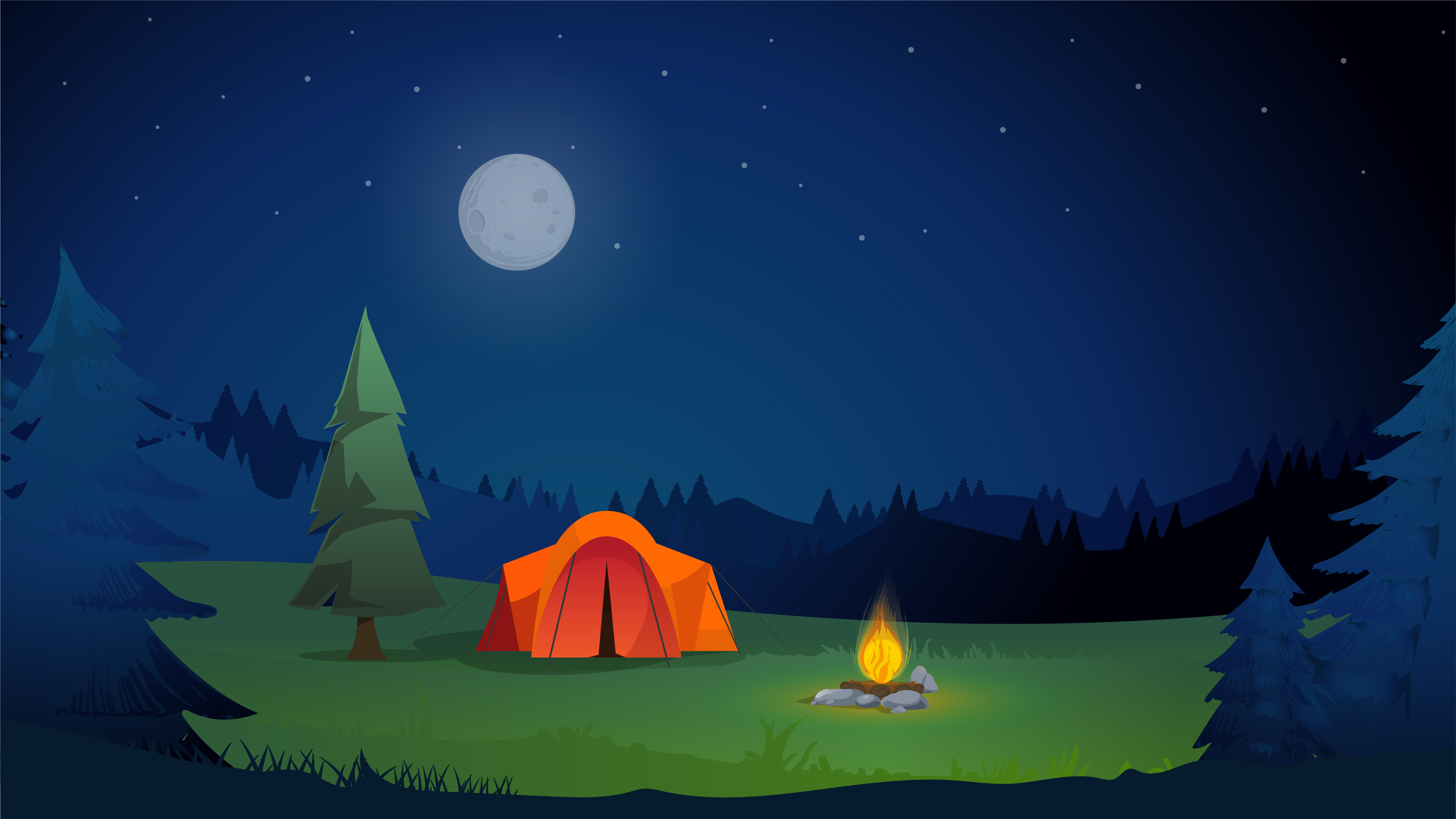 Night Sky Background Cartoon
