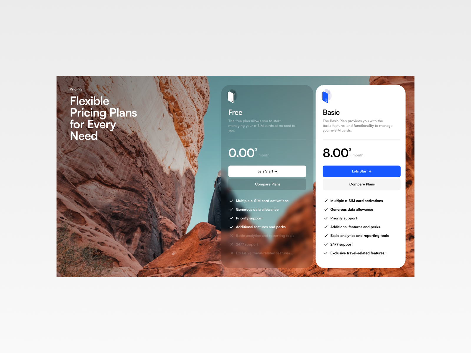 E-manager - Website design for E-Sim card management mobile app by ...